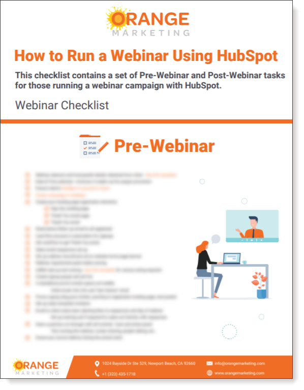 Whitepaper: The Ultimate Webinar Checklist | Orange Marketing Whitepaper: The Ultimate Webinar Checklist | Orange Marketing